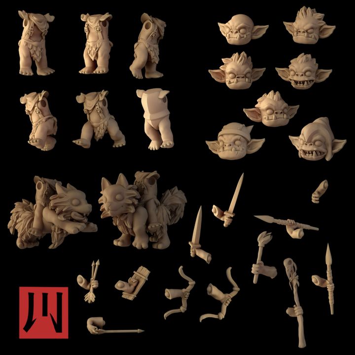 3D Printable Adorable Goblins - Modular goblins kit by Gawa Miniatures